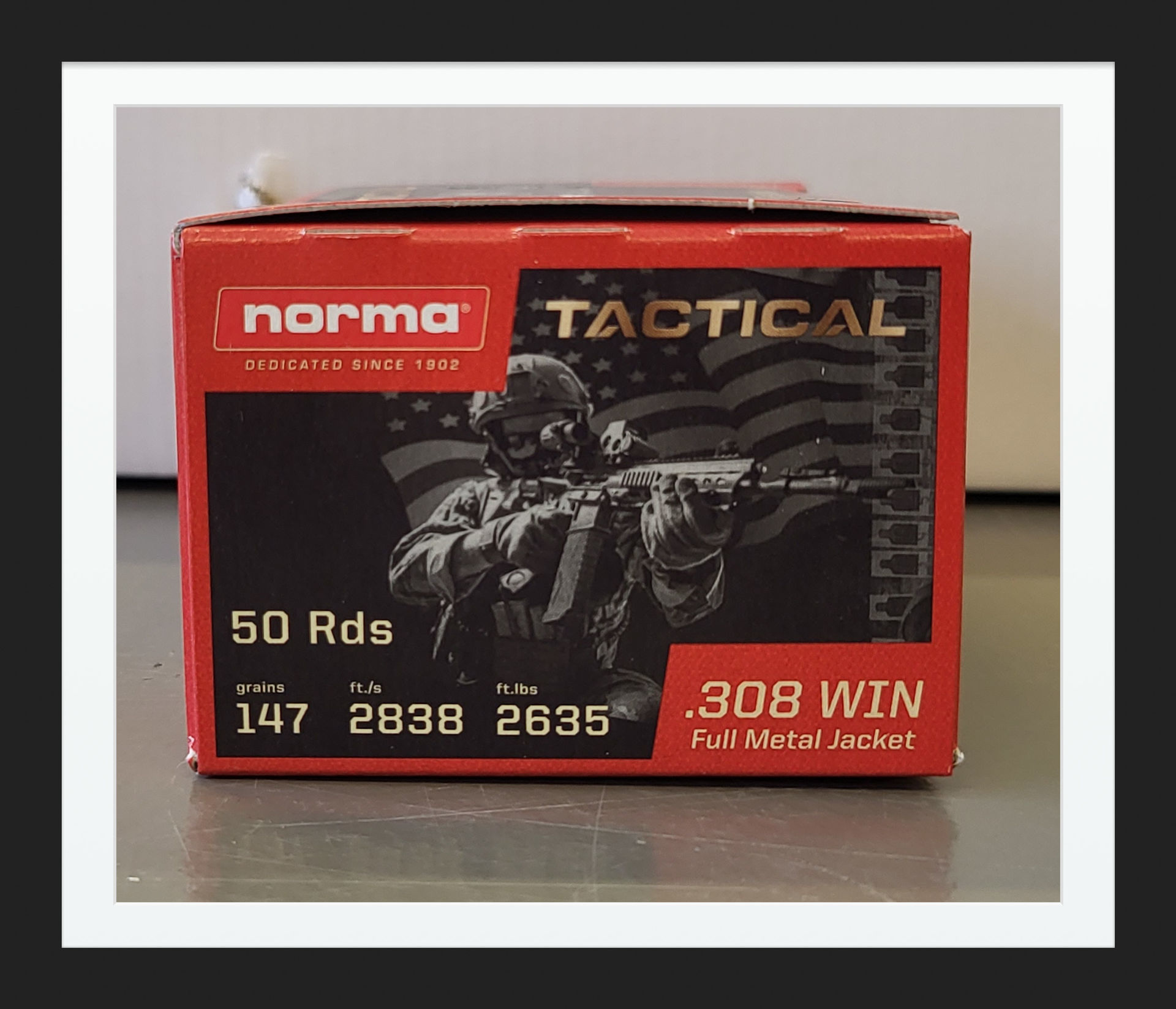 Jaktdepotet. 308 Win Norma Tactical, 147grs/9,45g FMJ, 50pk.