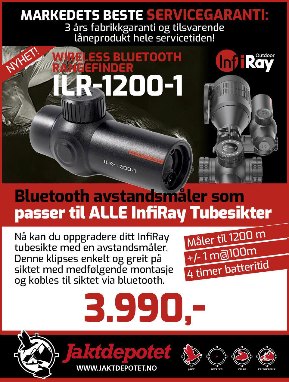 Jaktdepotet. Infiray ILR 1200, Avstandsmåler til Infiray Tube sikter